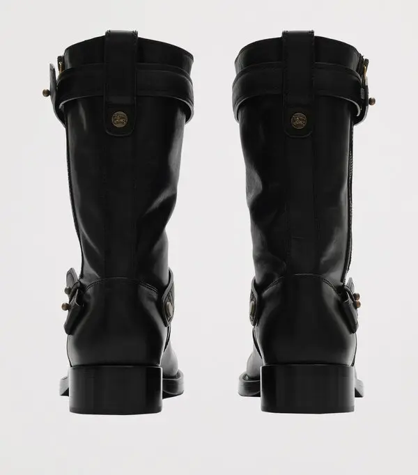 Burberry Leather Kent Biker Boots