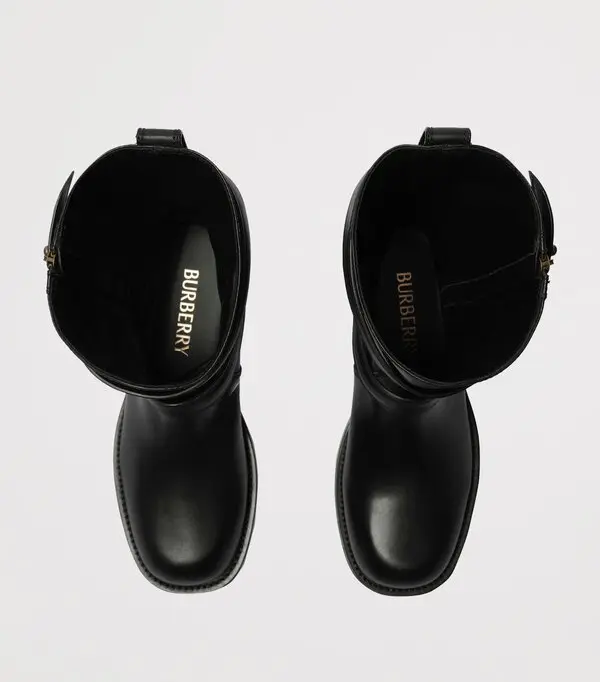 Burberry Leather Kent Biker Boots