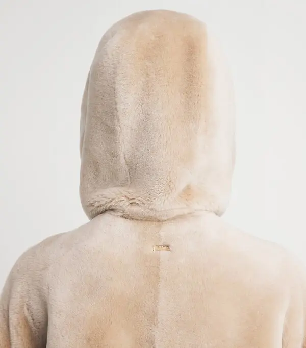 Agnona Shearling Hooded Jacket