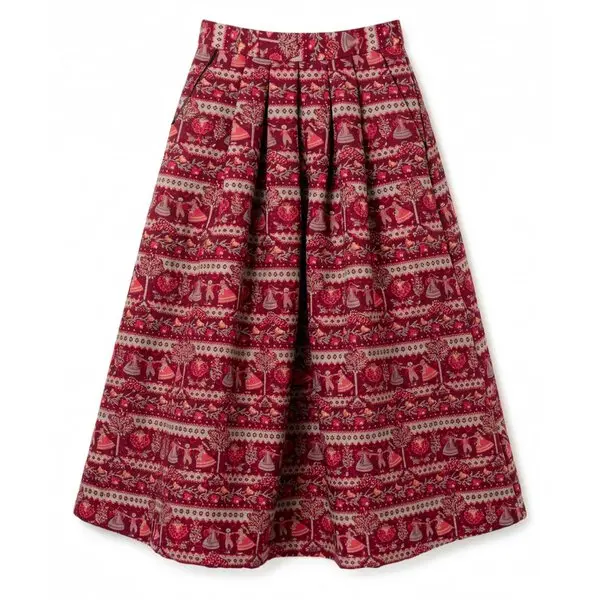 LOUCHE Pasadena Heirloom Jacquard Midaxi Skirt Wine