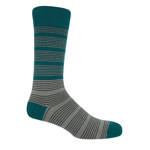 PEPER HAROW - MADE IN ENGLAND Twin Stripe Socks Teal - Green