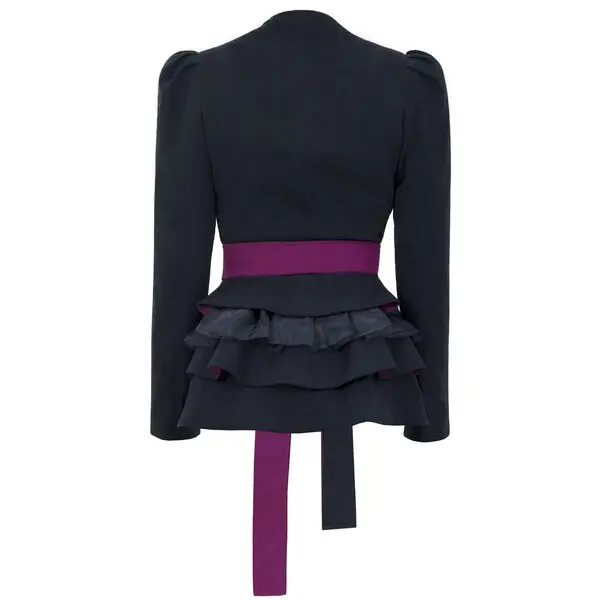 TIA DORRAINE Meets Royal Ruffled Blazer & Purple