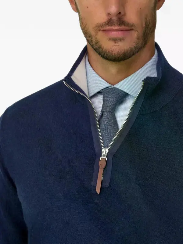 Boggi Milano Quarter-zip Jumper In Cashmere
