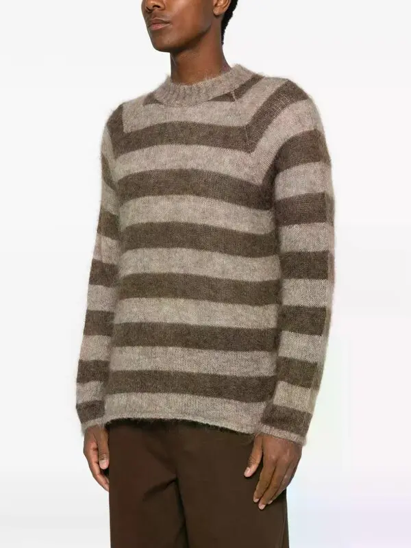 Emporio Armani Striped Mohair-blend Sweater