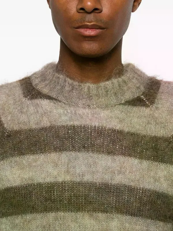 Emporio Armani Striped Mohair-blend Sweater