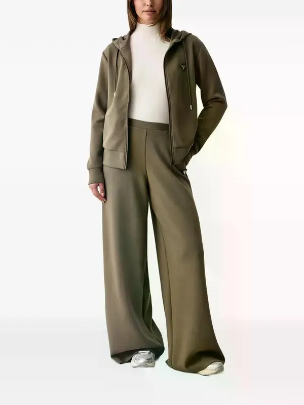 Guess Logo-plaque Wide-leg Track-pants