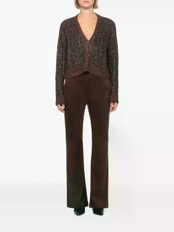 D.exterior Sequin-embellished Cable-knit Cardigan