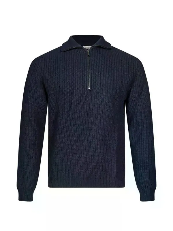 MANIFATTURE DEL NORD Half-zip Sweater - Blue