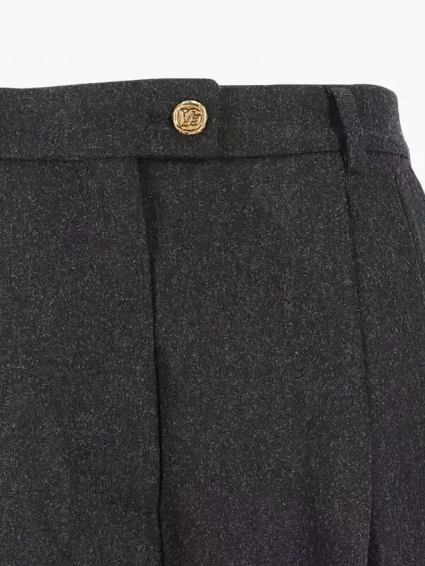 Dolce & Gabbana Pleated Straight-leg Trousers - Grey