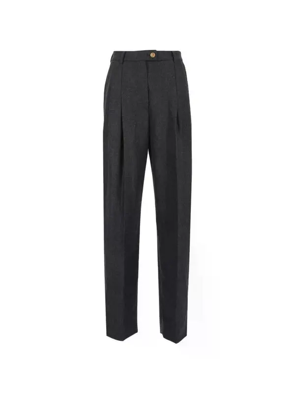 Dolce & Gabbana Pleated Straight-leg Trousers - Grey
