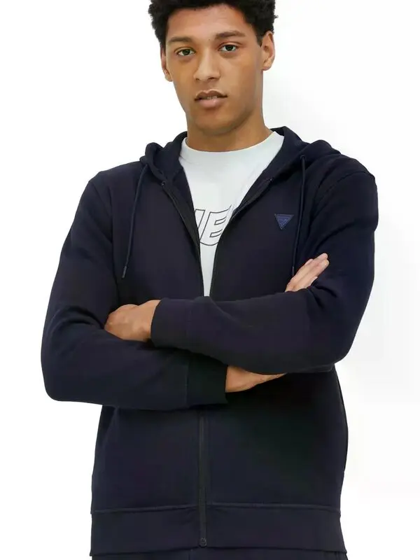 Guess Logo-patch Zip-up Hoodie