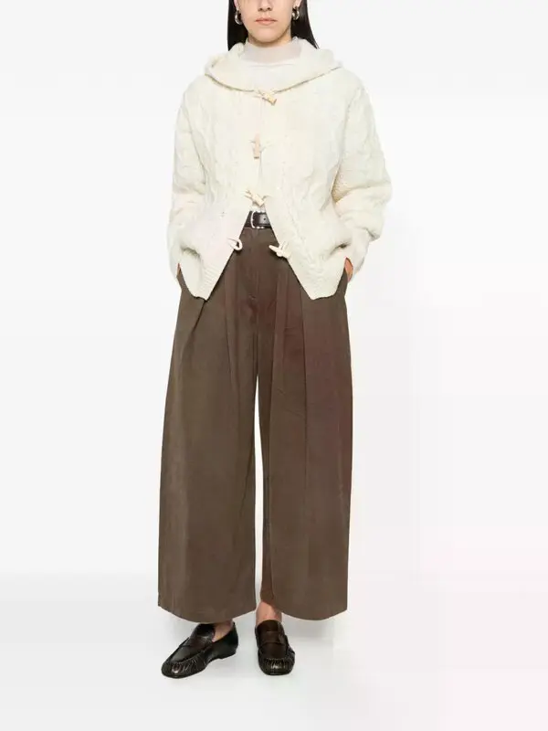 LA PISCINE Pleated Wide-leg Trousers