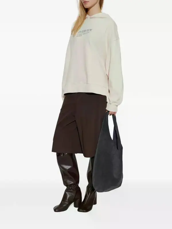 AKEP Graphic-print Cotton Hoodie - Neutrals