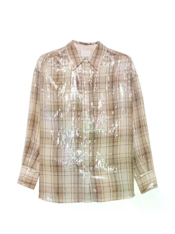 RAME Sequin-embellished Checked Shirt