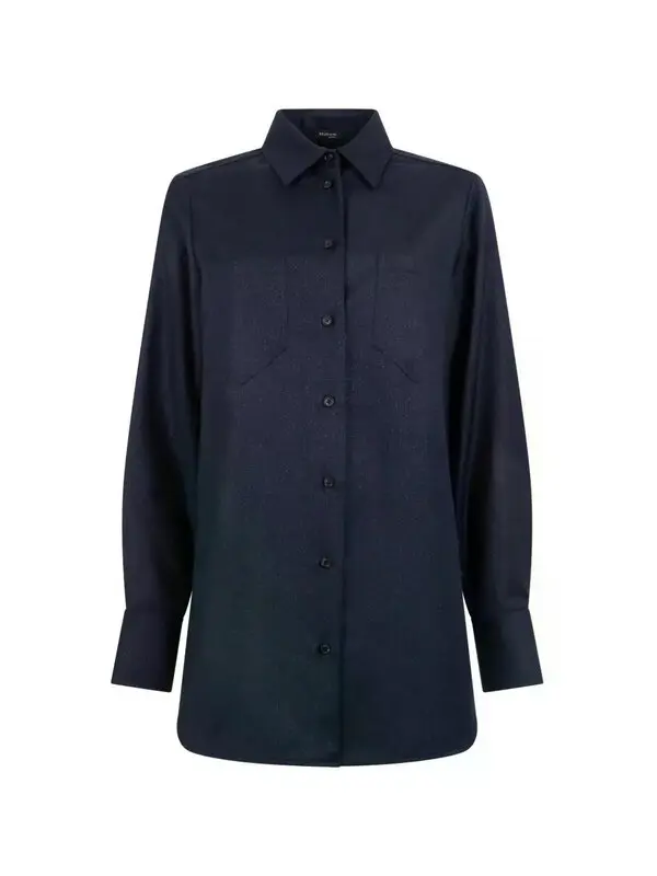 Kiton Metallic Virgin Wool Shirt