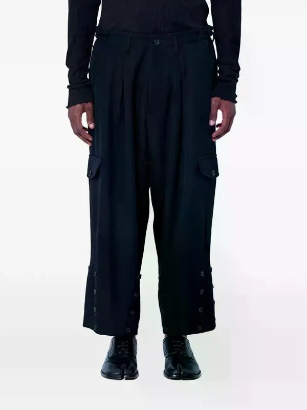 Yohji Yamamoto Button-detail Wide-leg Cargo Pants