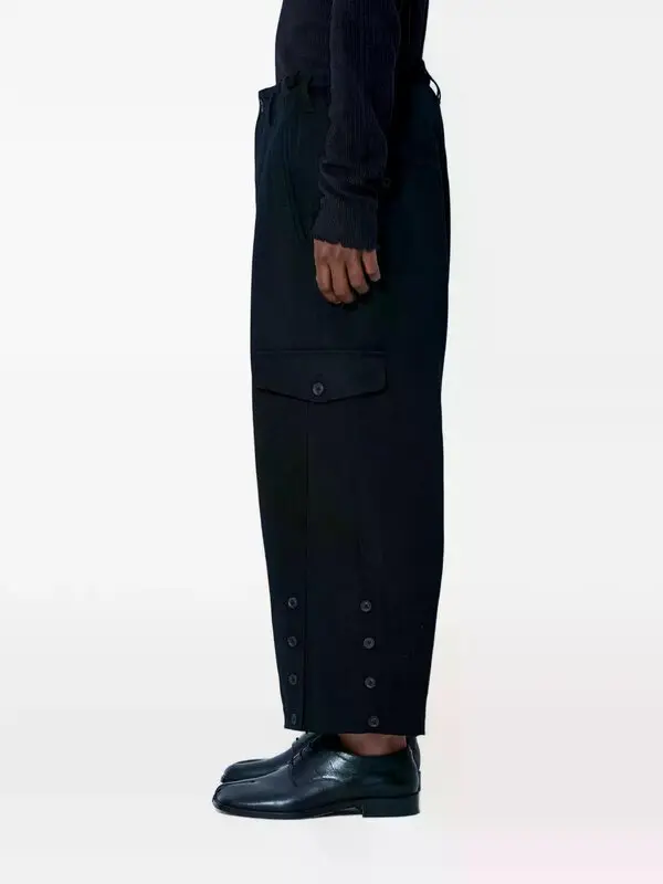 Yohji Yamamoto Button-detail Wide-leg Cargo Pants