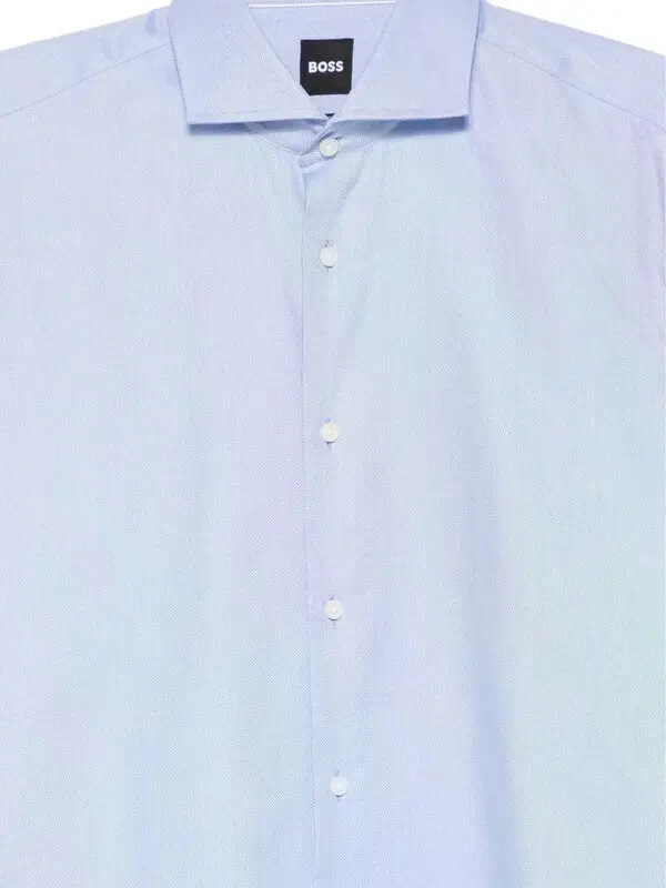 BOSS Herringbone Spread-collar Shirt