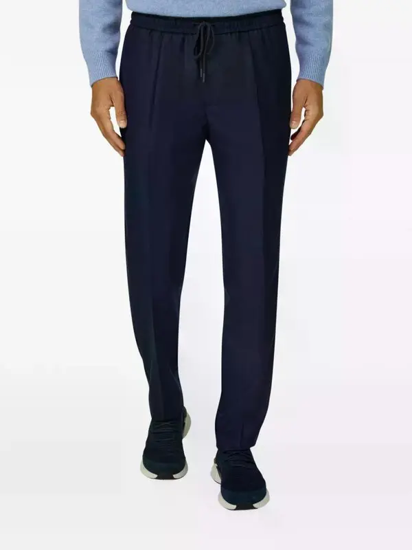 Boggi Milano City Trousers In Mélange Wool Flannel