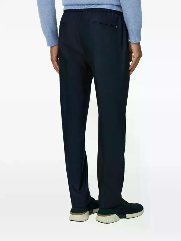 Boggi Milano City Trousers In Mélange Wool Flannel