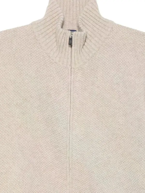 Fedeli Zip-up Waffle-knit Sweater