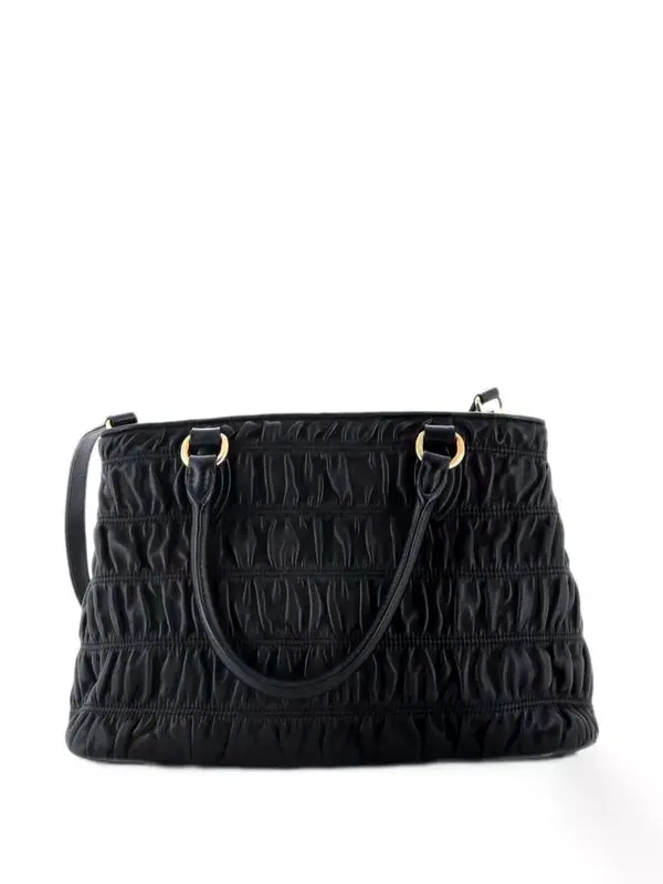 Prada Gaufre Convertible Tote Nappa Leather Small Satchel