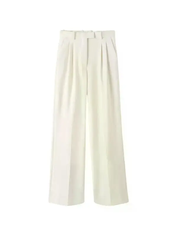 Almada Label Pleated Wide-leg Trousers