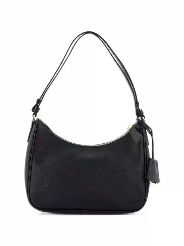 Prada Re-edition Hobo Saffiano Leather Mini Shoulder Bag - Black