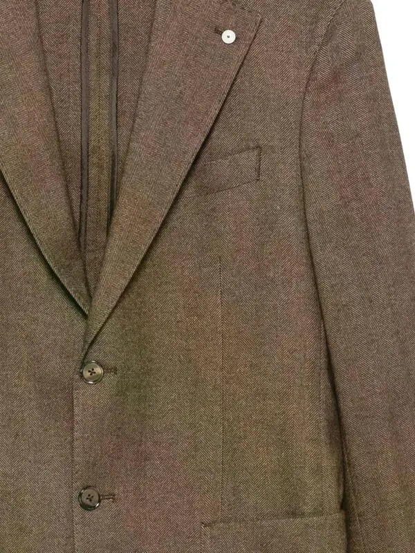 L.B.M. 1911 Herringbone-pattern Single-breasted Blazer