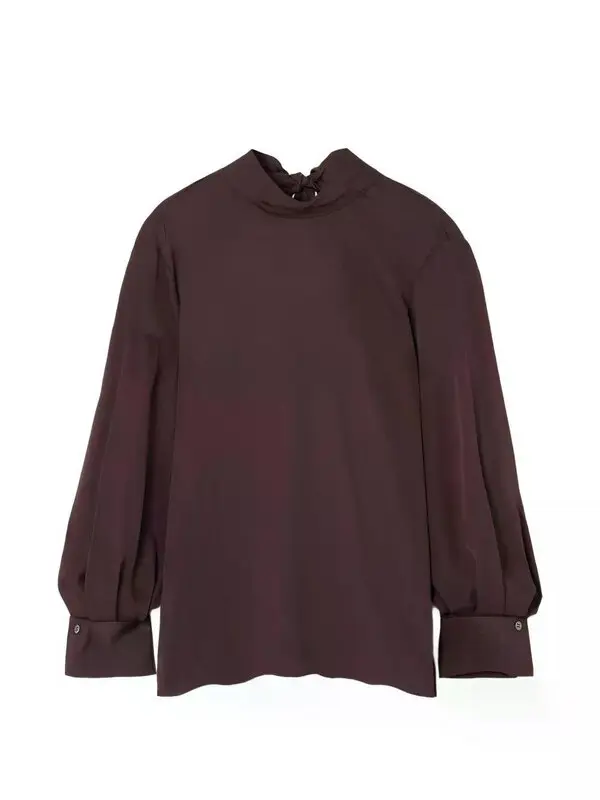 Theory Blouson-sleeve Silk Blouse