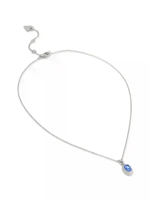 Guess Divine Crystal-pendant Cable-chain Necklace - Silver