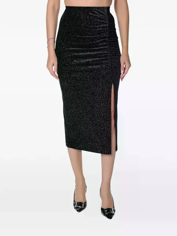 Armani Exchange Ruched Side-slit Midi Skirt