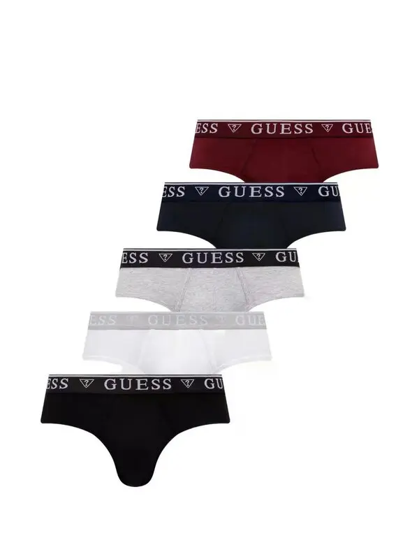 Guess Logo-waistband Briefs - Black