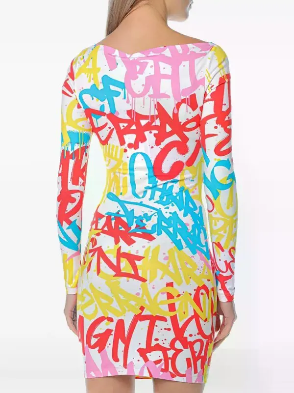 CHIARA FERRAGNI Graffiti-print Cut-out Mini Dress