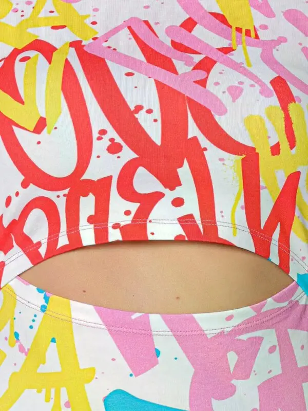 CHIARA FERRAGNI Graffiti-print Cut-out Mini Dress