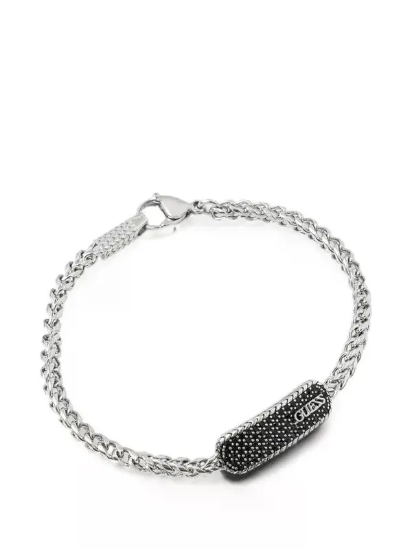 Guess Crystal-embellished Logo-plaque Bracelet