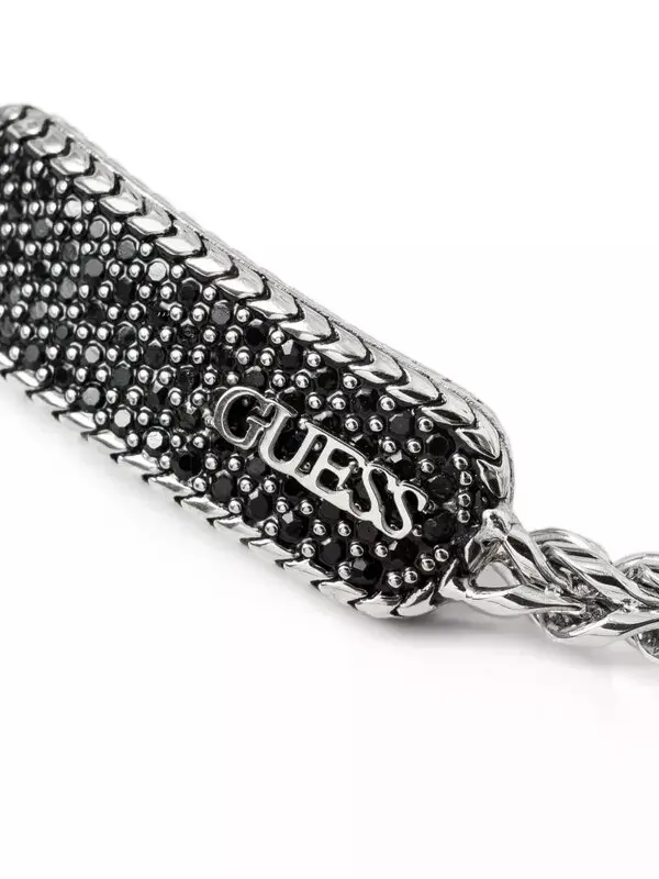 Guess Crystal-embellished Logo-plaque Bracelet
