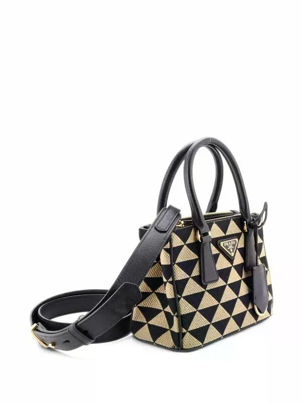 Prada Symbole Double Zip Tote Jacquard Mini Shoulder Bag