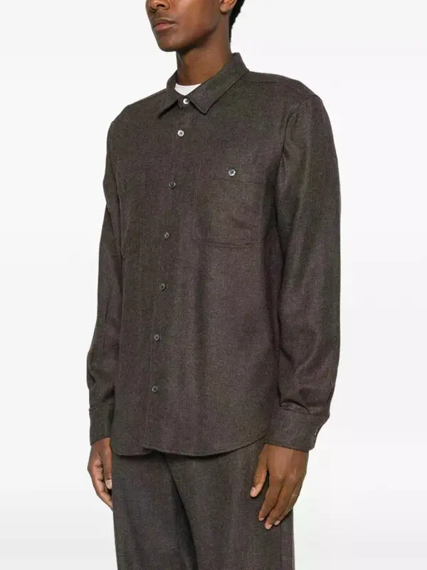 AMARANTO Button-fastening Chest-pocket Shirt