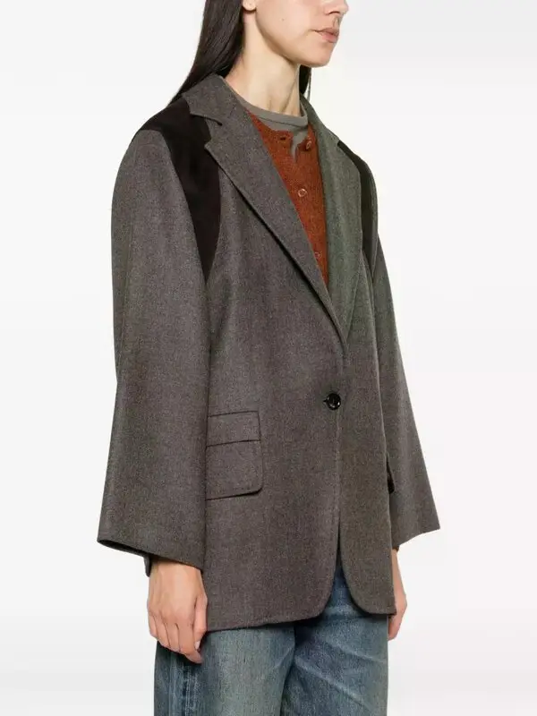 Max Mara Suede-panel Notched-lapel Jacket