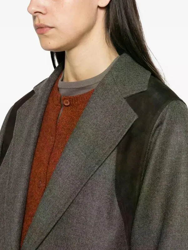 Max Mara Suede-panel Notched-lapel Jacket