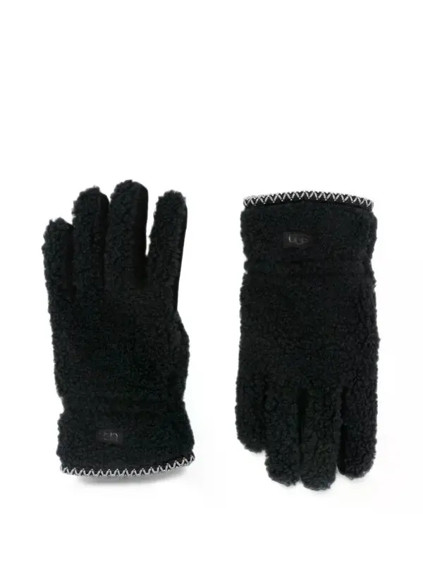 UGG Braid Faux-fur Gloves - Black