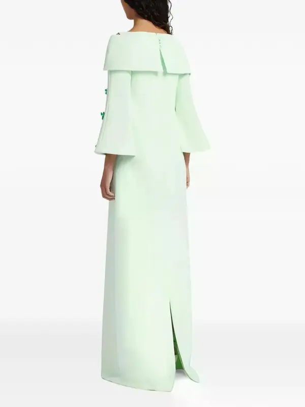 Safiyaa Cielle Floral-embellished Off-shoulder Maxi Dress
