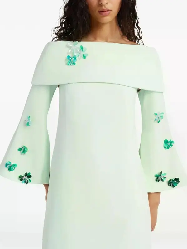 Safiyaa Cielle Floral-embellished Off-shoulder Maxi Dress