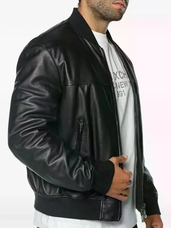 Armani Exchange Leather Blouson Jacket