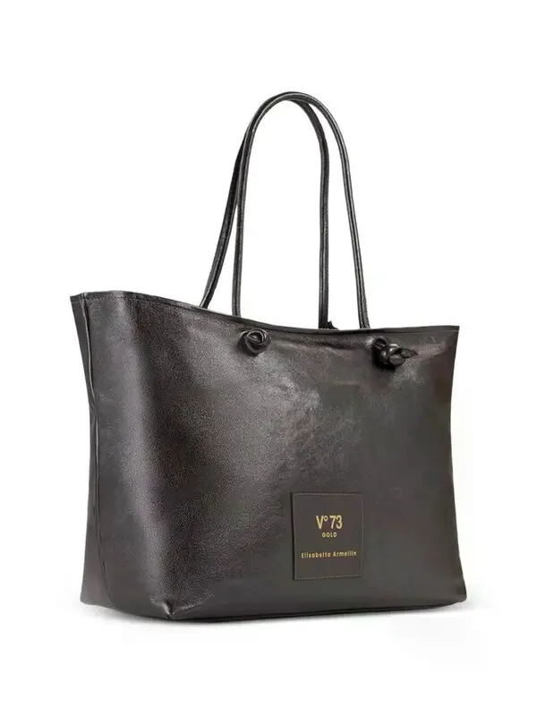 V°73 Knot-detail Leather Tote Bag