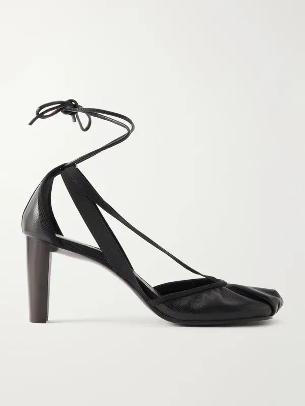 LEMAIRE Pedille Ballerina 80 Lace-up Leather Pumps