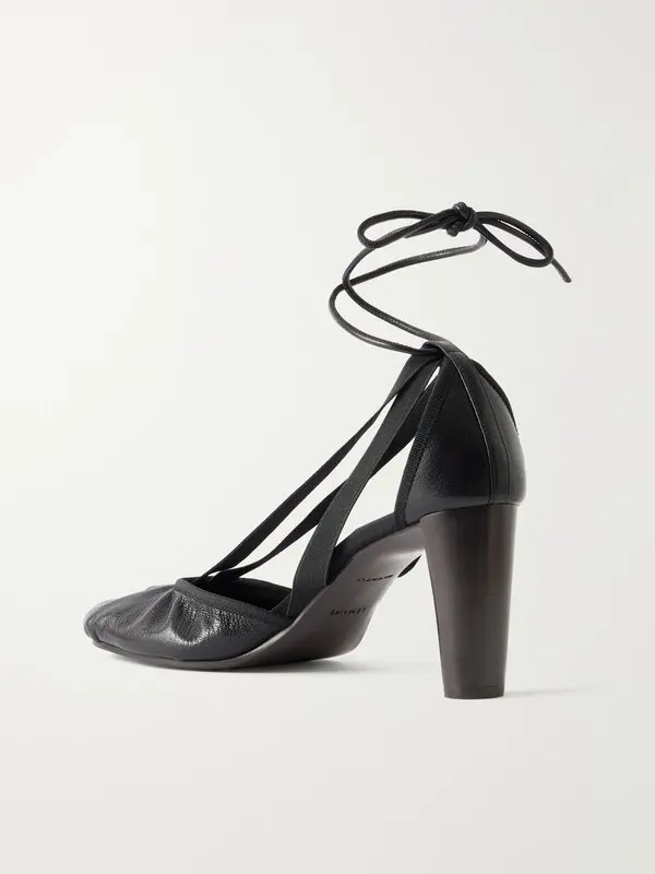 LEMAIRE Pedille Ballerina 80 Lace-up Leather Pumps