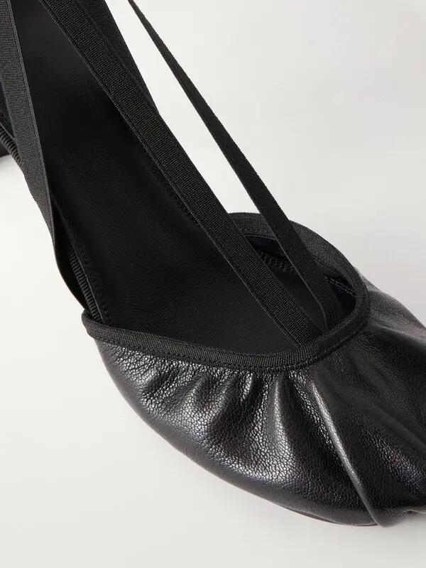 LEMAIRE Pedille Ballerina 80 Lace-up Leather Pumps