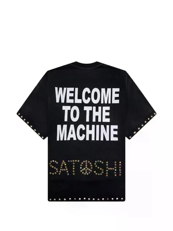 SATOSHI NAKAMOTO Welcome To The Machine Graphic-print T-shirt